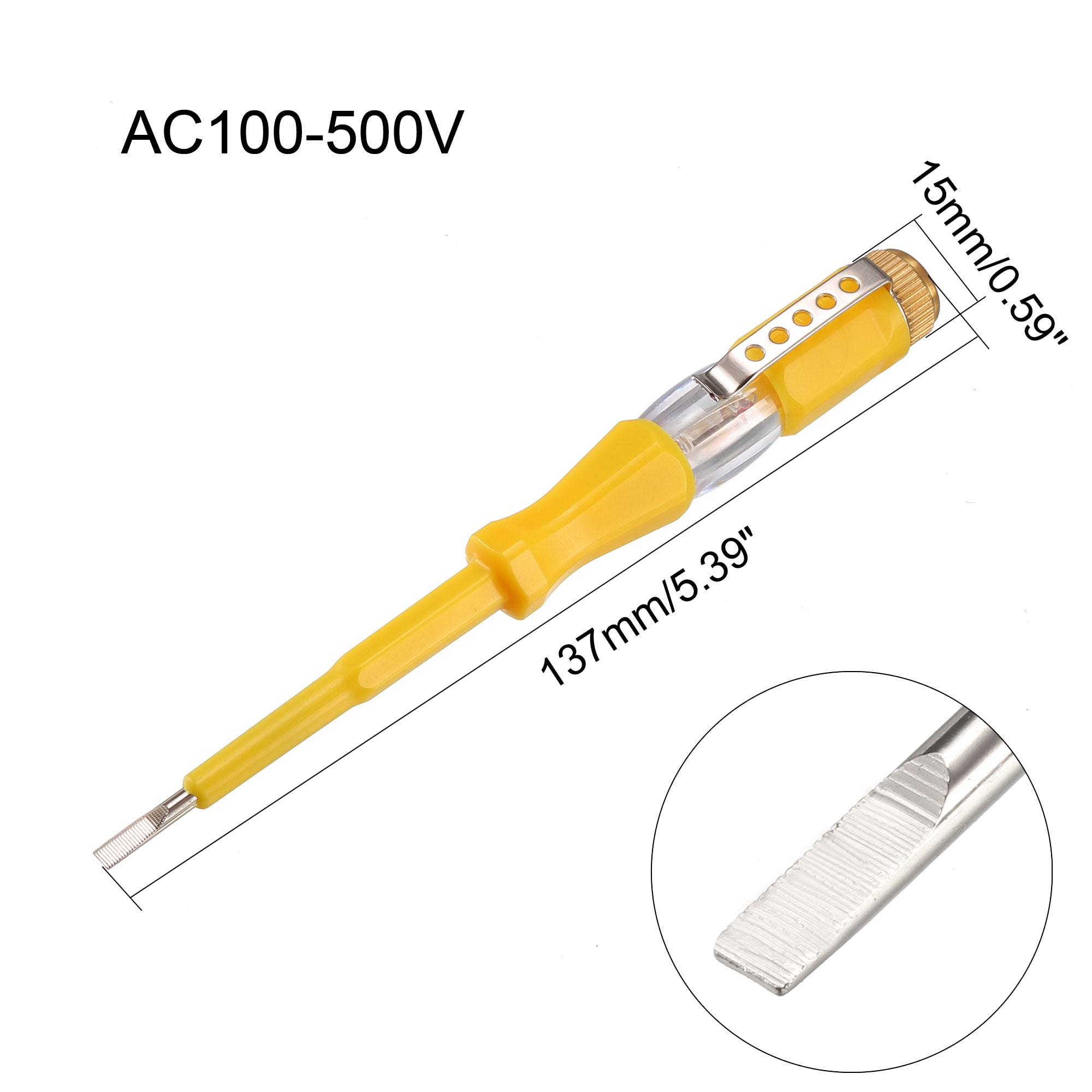 Voltage Tester Pen Screwdriver , AC100-500V Neon Tube Display 3mm ...