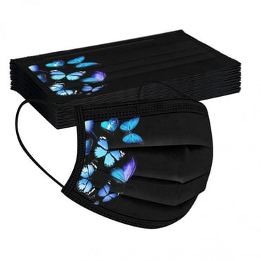 Black Disposable Face Masks, 3-ply Breathable Masks, Elastic Ear Loop ...