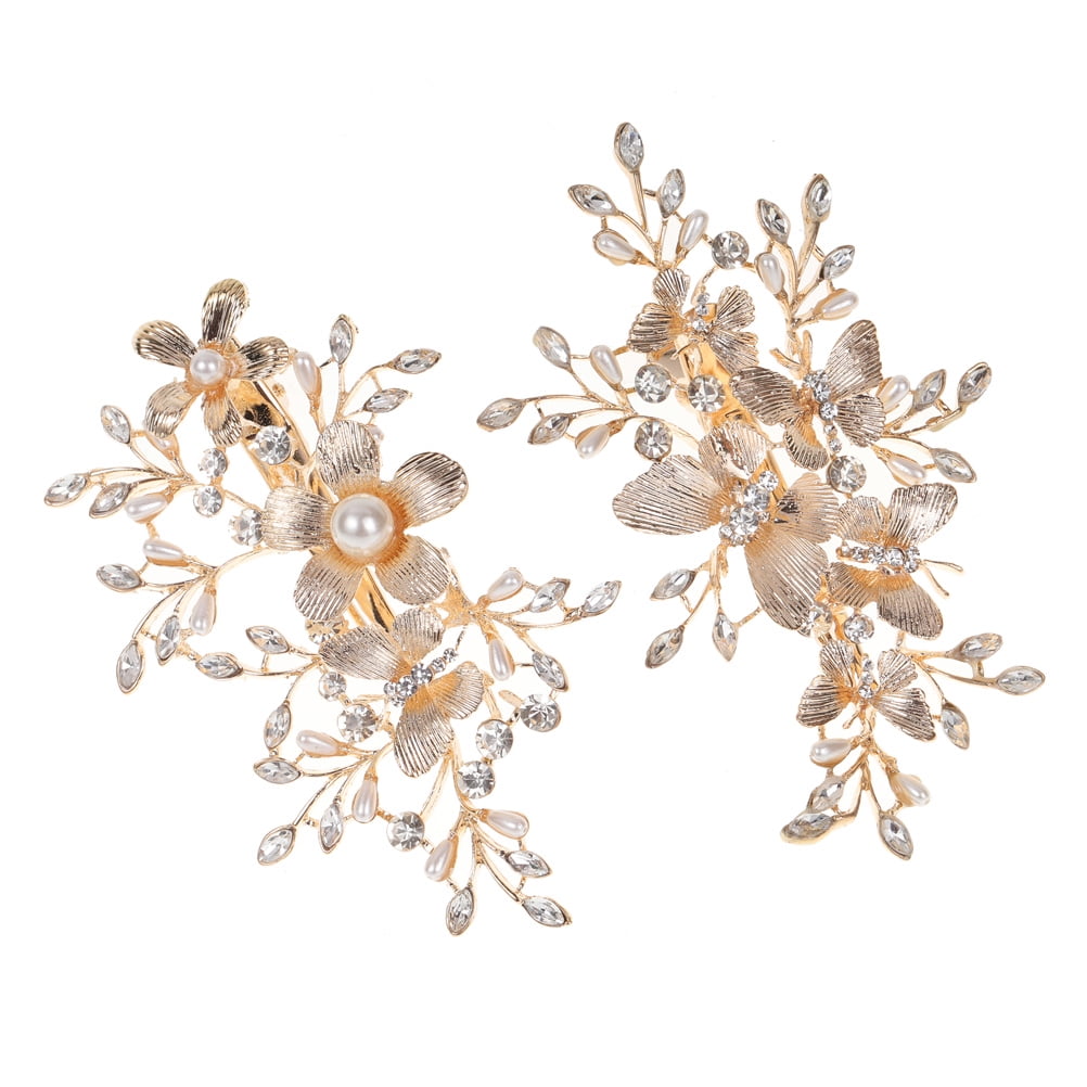 Frcolor Hair Comb Clip Wedding Bridal Bride Crystal Side Decor Clips ...