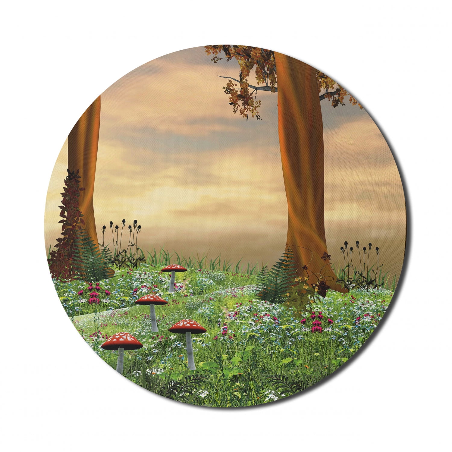 Nature Mouse Pad for Computers, Enchanted Woods Summer Season Mushrooms ...