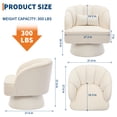 360° Swivel Barrel Accent Chair – Modern Round Armchair with Striped ...