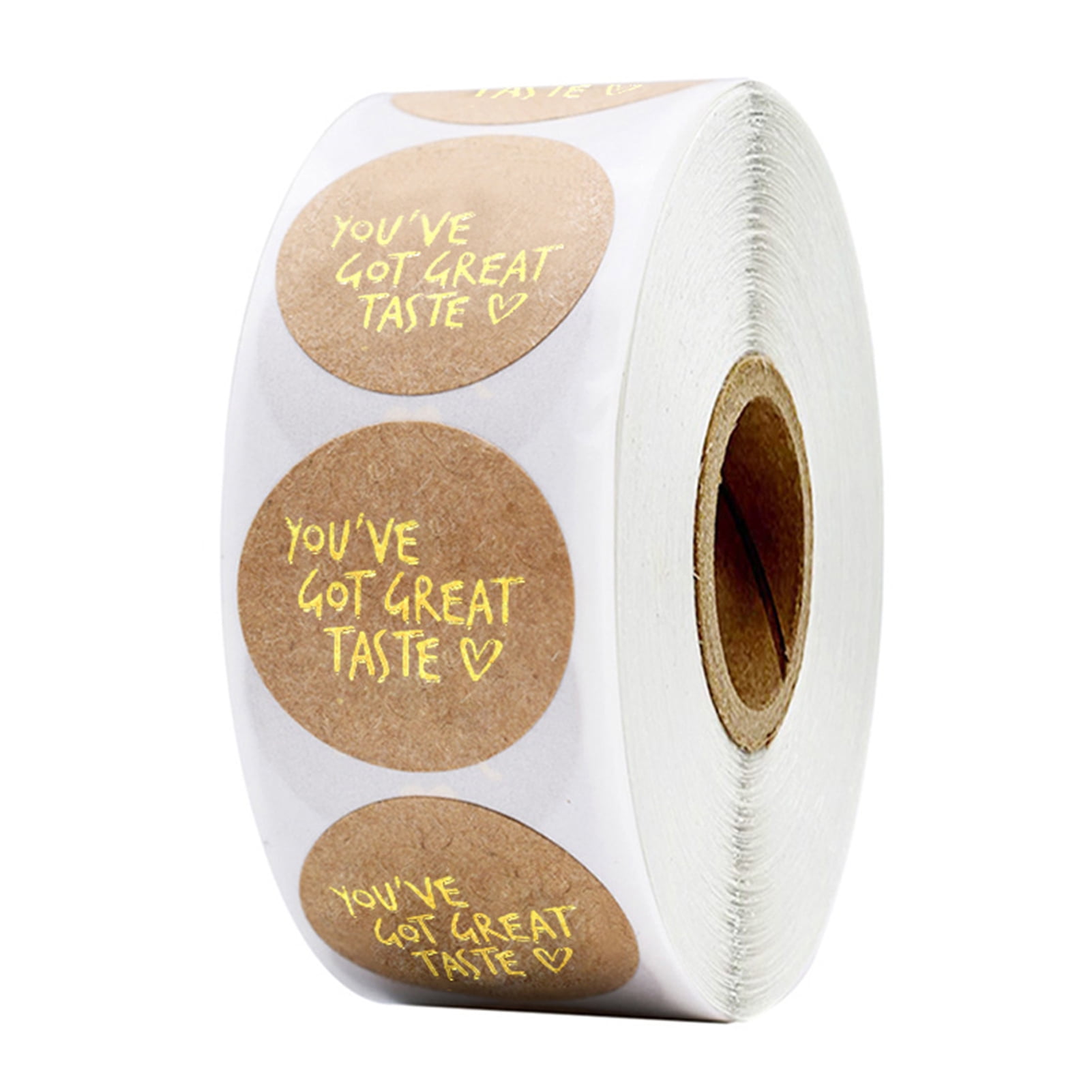 Yoone 500Pcs/Roll Sealing Labels Round Self-adhesive Kraft Paper Golden ...