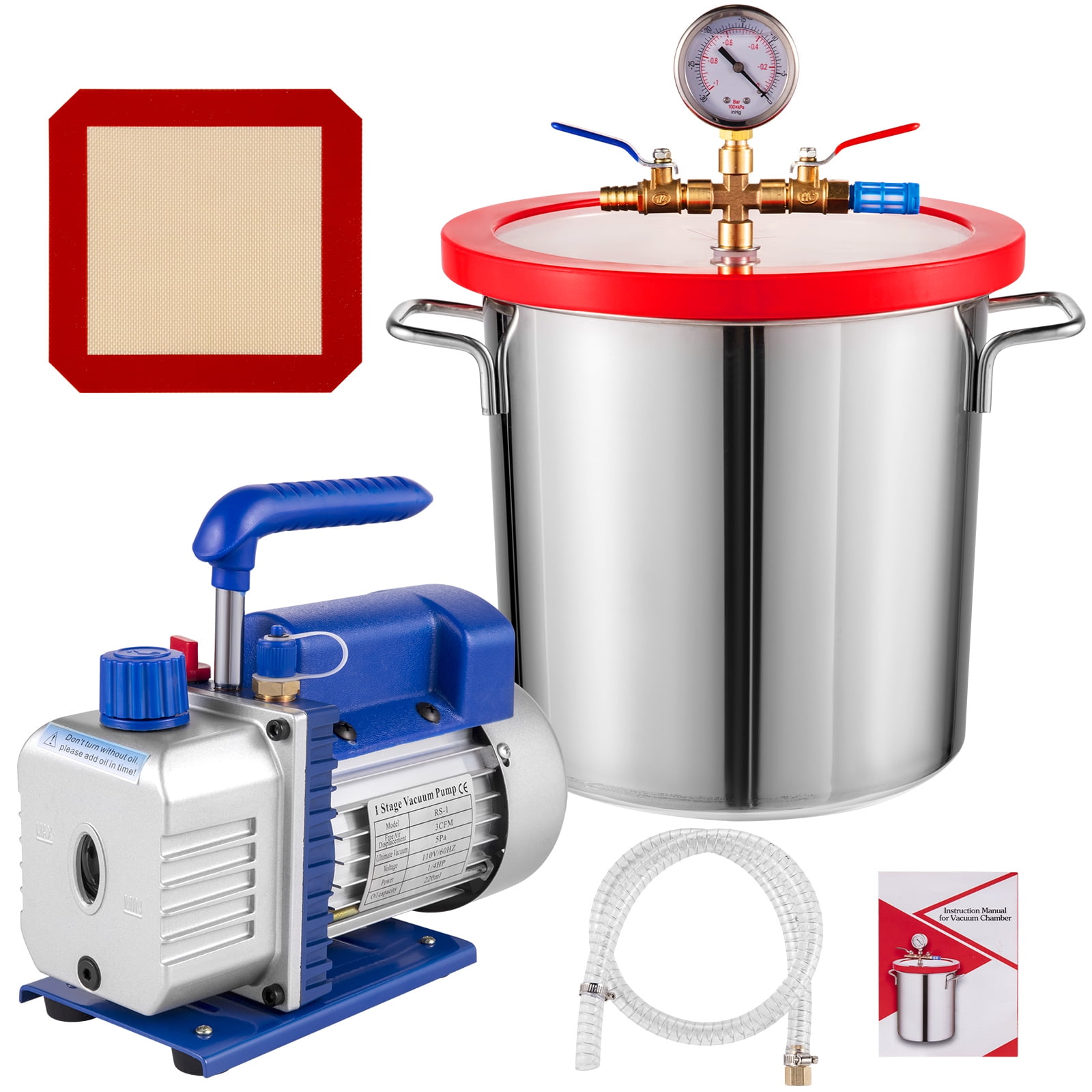 Click here for Vevor Vacuum Pump 3cfm Vacuum Chamber 3gallon Sing... prices