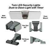 IQ America DT2002 Dusk-to-Dawn Security Flood Light w Timer, 2100 Lumen ...