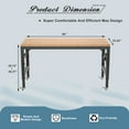 LZBEITEM 60” Large Rolling Power Strip Workbench, Solid Oak, Adjustable ...
