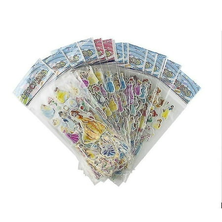 Disney Princesses Stickers in 3D-6 pcs sheets (approx. 72 pcs ...