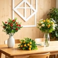 6Pcs Artificial 7-Branch Eucalyptus Lemon Flower Bouquets, Fake ...