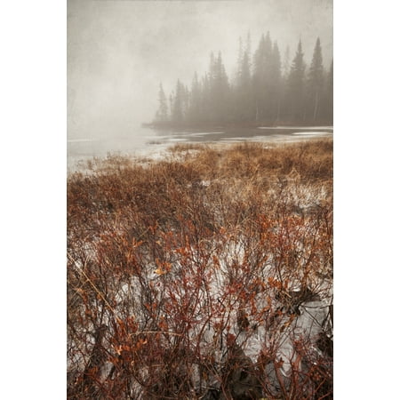 Northern Autumn Landscape In Fog And Ice; Thunder Bay, Ontario, Canada ...