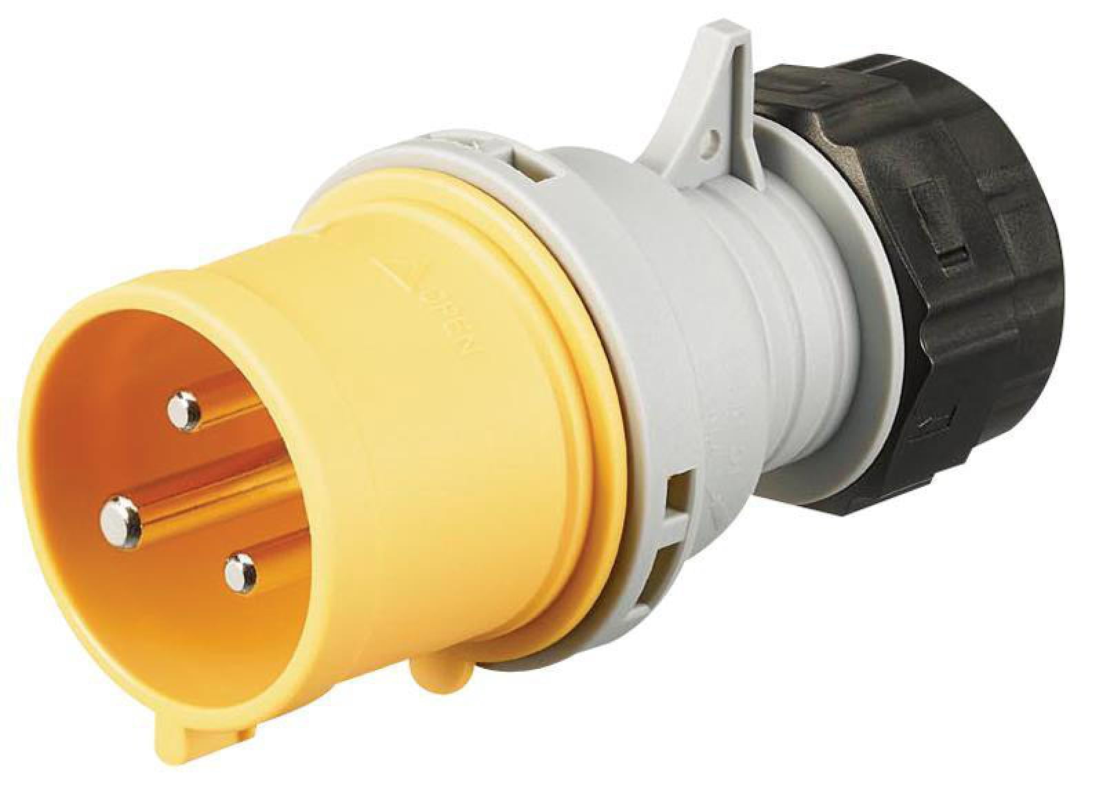 MK - 32A, 130V, Cable Mount CEE Plug, 2P+E, Yellow, IP44 - Walmart.com
