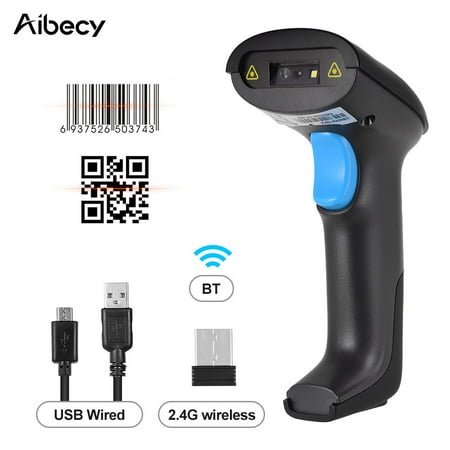 Aibecy Handheld Scanner de codes à barres 3-en-1 BT et 2.4G Lecteur de ...