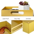 Elavain Acrylic Gold Serving Tray with Handles, Rectangle Large Makeup ...