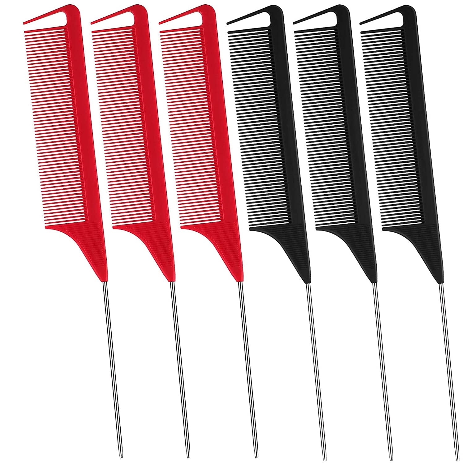 6 Pieces Comb Braiding Comb for Parting, Carbon Fiber Combs Anti-Static ...