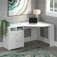 Wheaton 60W Reversible Corner Computer Desk with Storage in Pure White ...