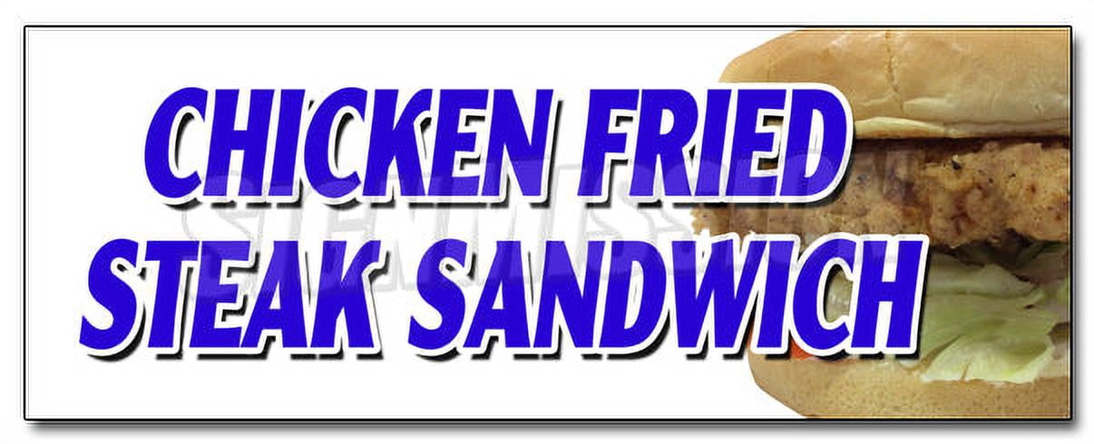12" CHICKEN FRIED STEAK SANDWICH DECAL sticker sausage gravy fresh ...