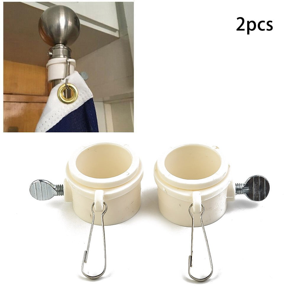 Marbhall 2 Pack Flag Pole Rings, 360 Degree Rotating Flagpole Flag ...