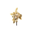 Artificial Pumpkin Maple Leaf Bouquet - White Faux Harvest Floral Pick ...