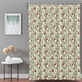 Bathroom Shower Curtain Watercolor Berry Floral Leaves Waterproof ...