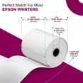 3 1/8 x 230 ft Thermal Paper Rolls for Epson Printer - Receipt Paper ...