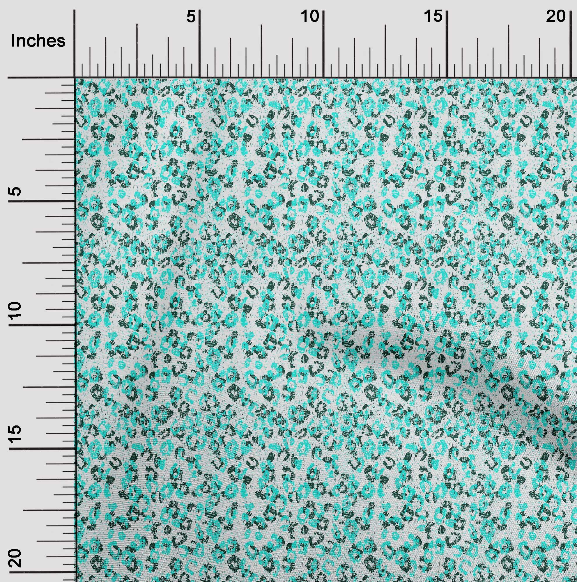 oneOone Silk Tabby Aqua Blue Fabric Animal Skin Sewing Material Print ...