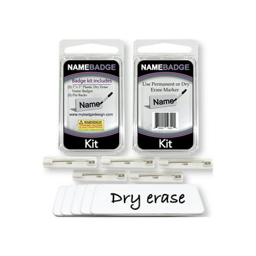 Name Tag/Badge Blanks - 25 Pack - Brushed Silver 1x3, Round Corners ...
