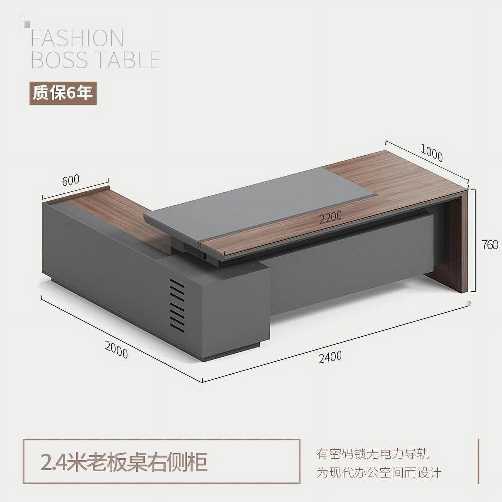 Executive Drawers Office Desk Vanity L Shaped Standing Monitor Computer ...