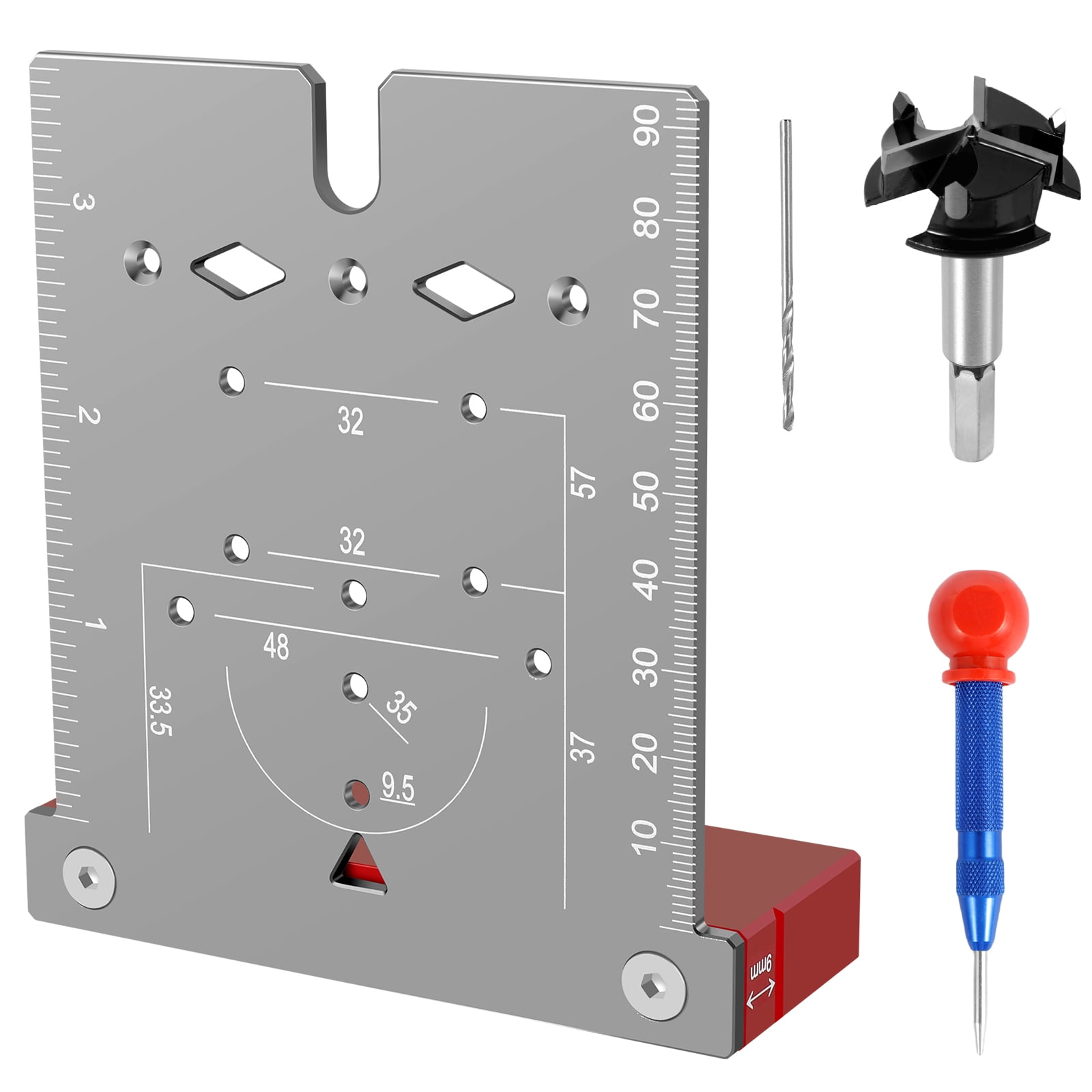 Adifare 35mm Hinge Opening Locator Aluminum Alloy Hinge Boring Jig with ...