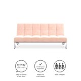 Novogratz Elle Futon, Convertible Sofa Bed and Couch, Pink Velvet ...
