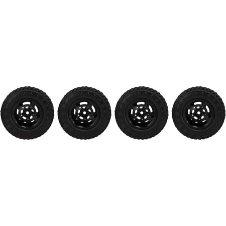 RC Car Tires Set,4PCS 55mm Front Rear Rubber Tires with 5 Spoke Metal ...