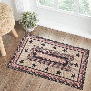 VHC Brands Heritage Farms, Braided Jute Rug, Non-Skid Pad, Door Mat ...