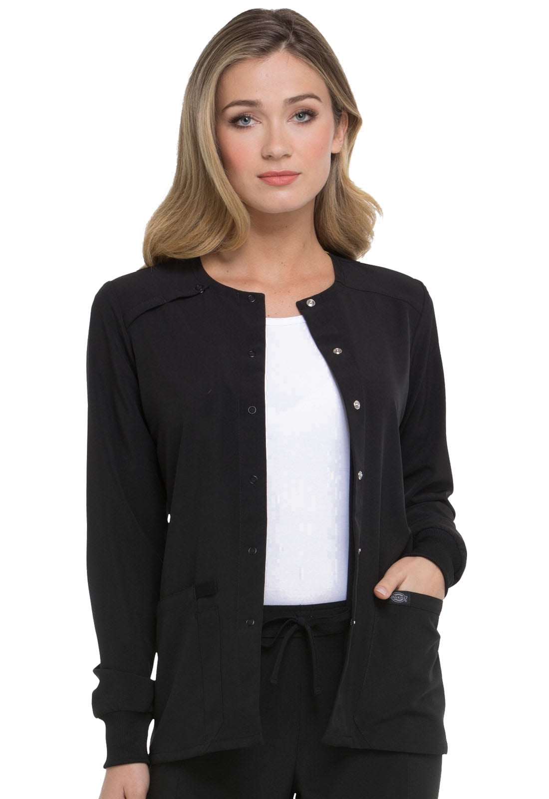 Dickies EDS Essentials Warm Up Scrubs Jacket for Women Snap Front DK305 ...