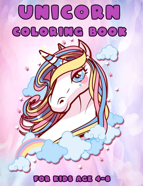 UNICORN COLORING BOOK for kids age 4-8: 8.5x11 in 50 individual designs ...