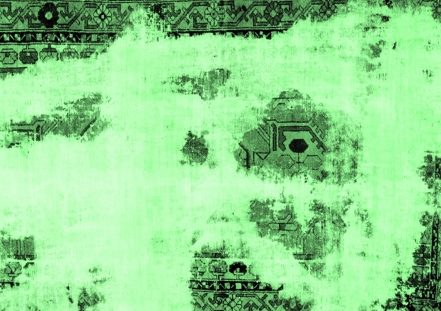 Ahgly Company Indoor Rectangle Abstract Emerald Green Modern Area Rugs ...