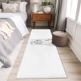 Area Rug 24×72in, Cute Cat Sketch SPA Head Towel Floor Carpet Living ...