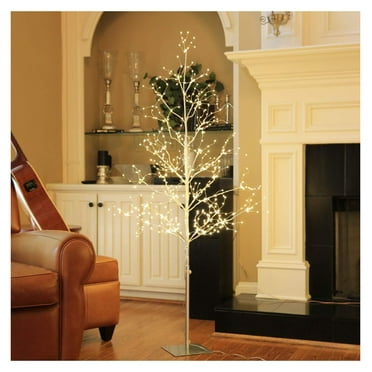 Mini Tabletop Dura-Lit Tabletop Tree with LED Warm White Lights, 3 ft ...