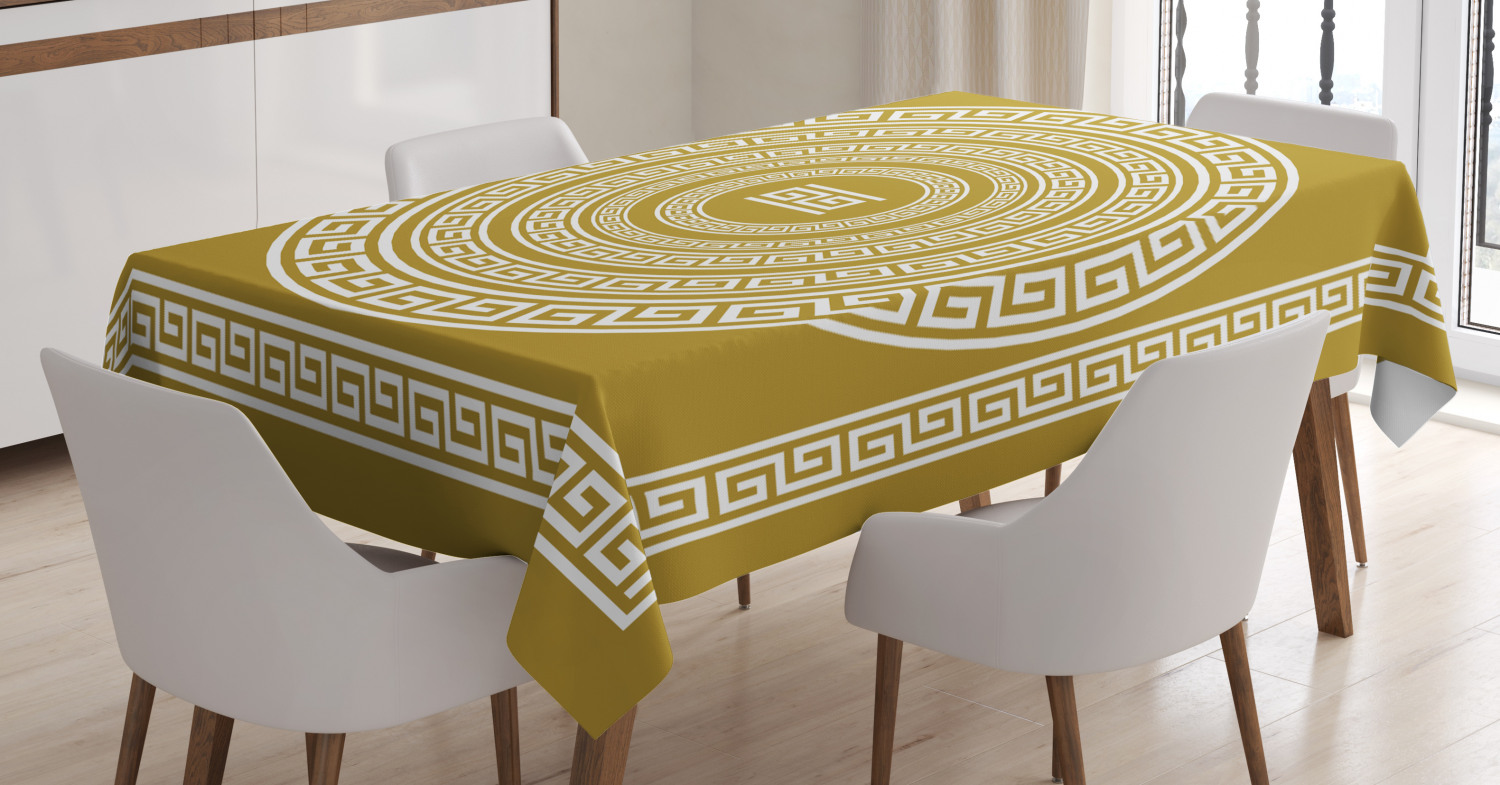 Greek Key Tablecloth, Frieze with Vintage Ornament Meander Pattern from ...