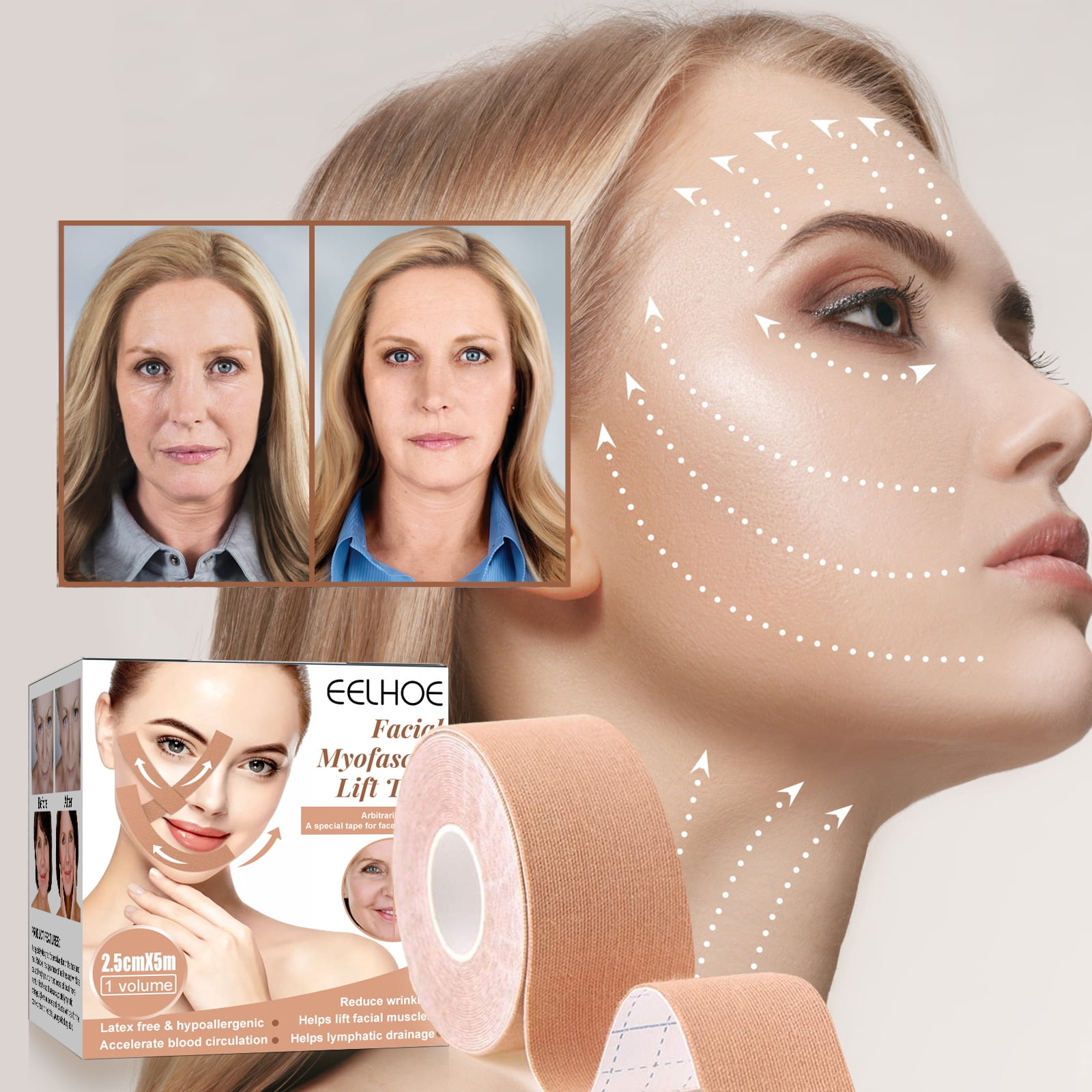 Kinesiology Tape For Face V Line Neck Eyes Lifting Wrinkle Remover ...