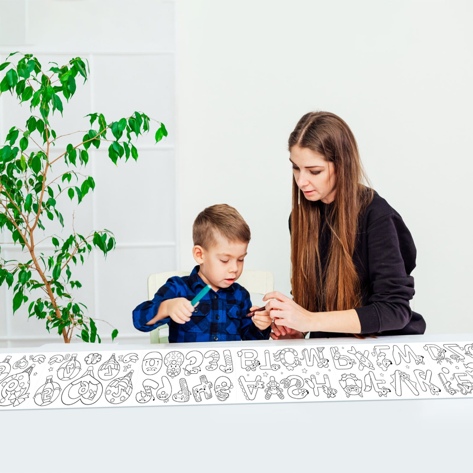 Lingouzi Children's Drawing Roll, DIY Painting Drawing Color Filling ...