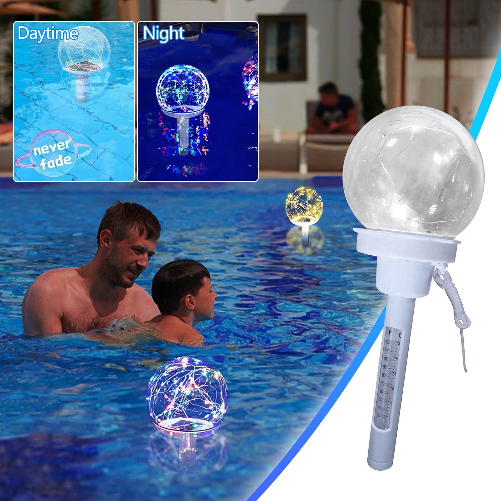 Click here for Qocolhg Floating Pool Thermometer  Solar Fairy Poo... prices