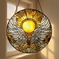 Angel Wings Sunburst Stained Glass Suncatcher Window Hanging Spiritual ...