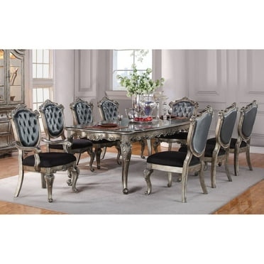 Acme Furniture Vendome Cherry 9 Piece Double Pedestal Dining Table Set ...