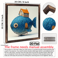 2D Flat, Funny Blue Fish House Wall Decor - with Expressive Eyes ...