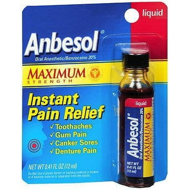 Anbesol Liquid Maximum Strength Instant Oral Pain Relief (Pack of 4 ...