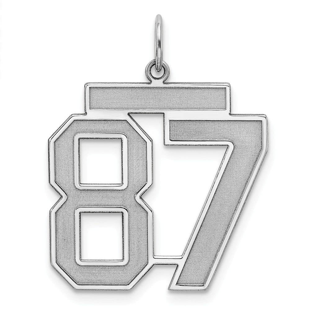 Sterling Silver Rhodium-plated Large Satin Number 87 Charm - Walmart.com