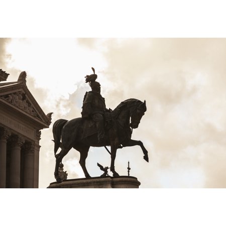 Statue of Victor Emmanuel; Rome, Italy Poster Print (19 x 12) | Walmart ...