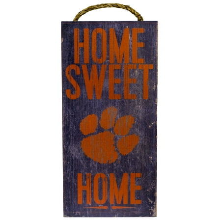Fan Creations Clemson Tigers 6" x 12" Home Sweet Home Wood Sign ...