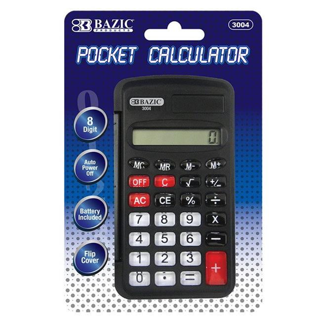 Bazic Products 3004-24 8-Digit Pocket Size Calculator with Flip Cover ...