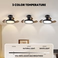 28 Inch Retractable Ceiling Fan with Light Remote Dimmable 6 Speed ...