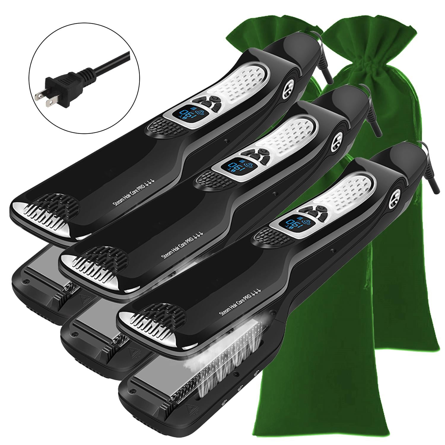 Alaciadora de Pelo Alta Tecnología TitaniumSteamBlack 3Pzas Plancha ...