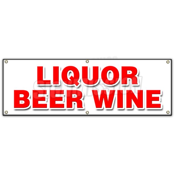 72" Liquor Beer Wine Banner Sign Cold ice Discount Shelf Brands ATM ...