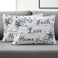 Blue Texas Star Pillow Covers Set of 4, Vintage Berry Faith Love Home ...